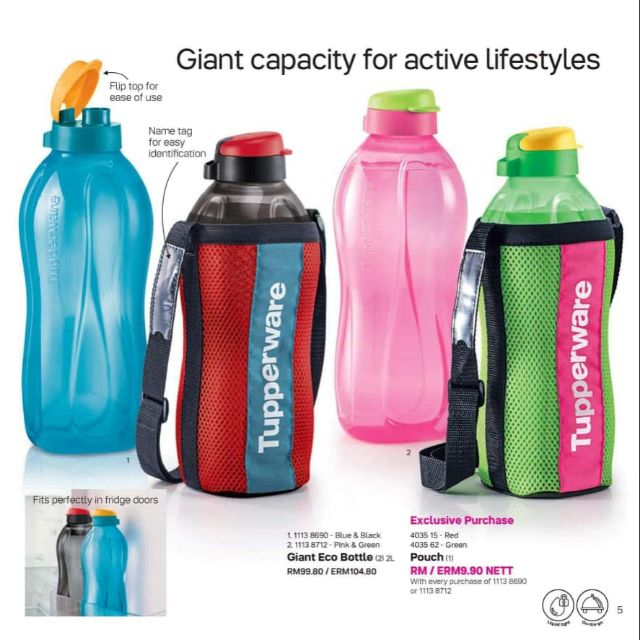 Tupperware Giant Eco Bottle 2 Liter | Shopee Malaysia