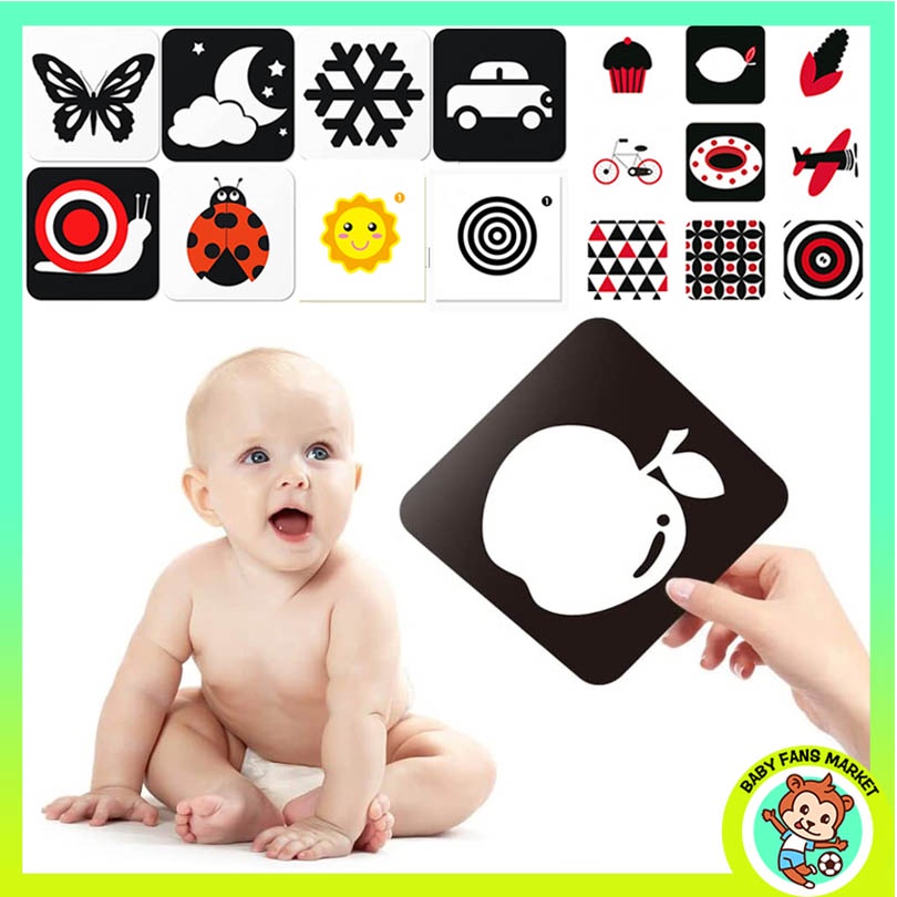 Montessori Baby Flash Card Baby Visual Stimulus Cards 0-36 Months ...