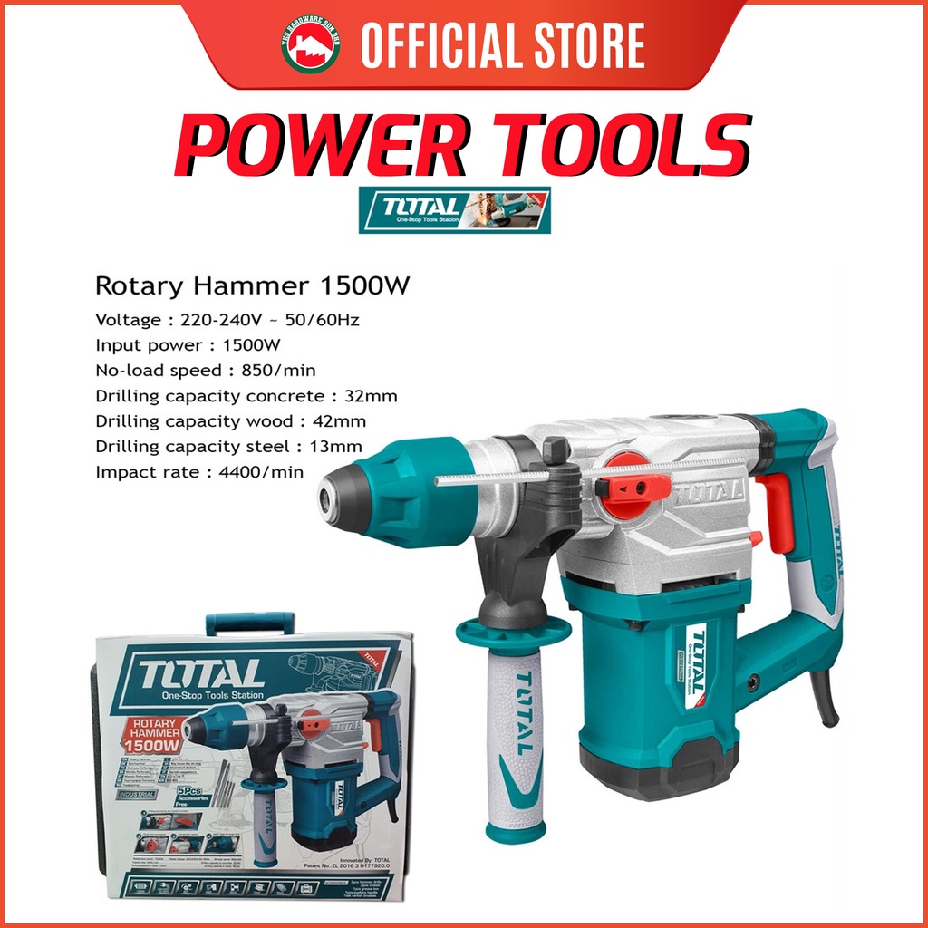 TOTAL Rotary Hammer 1500W | Shopee Malaysia