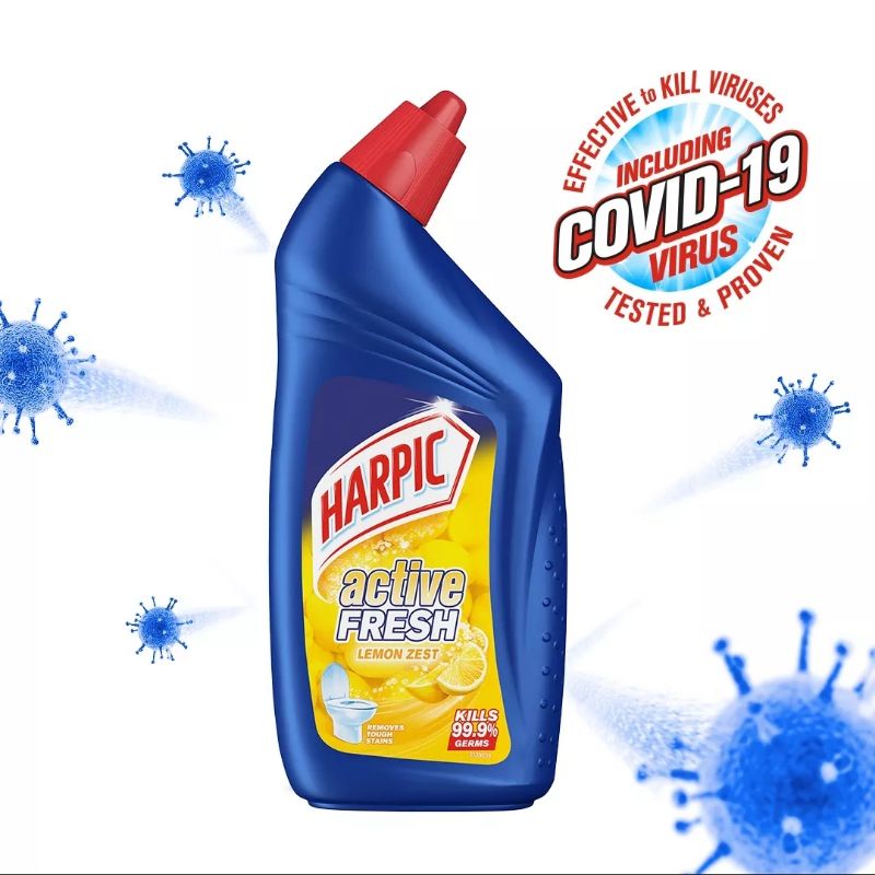 harpic Disinfectant bathroom toilet cleaner 500ml Lemon zest stain ...