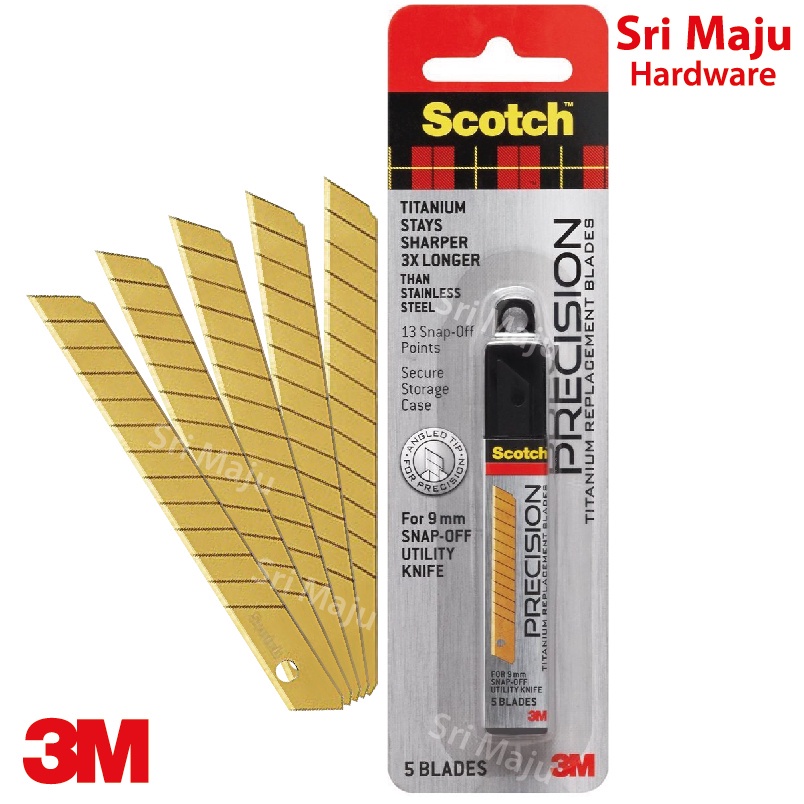 MAJU 3M Scotch TI-RS 9mm Precision Titanium Refill Replacement Blade 5s ...