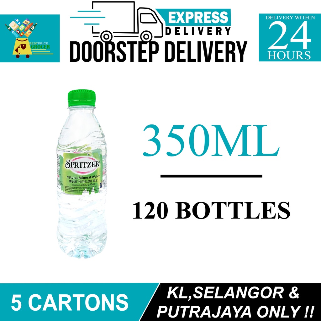 SPRITZER MINERAL WATER - 350ML X 24 BOTTLES (120 BOTTLES) | Shopee Malaysia