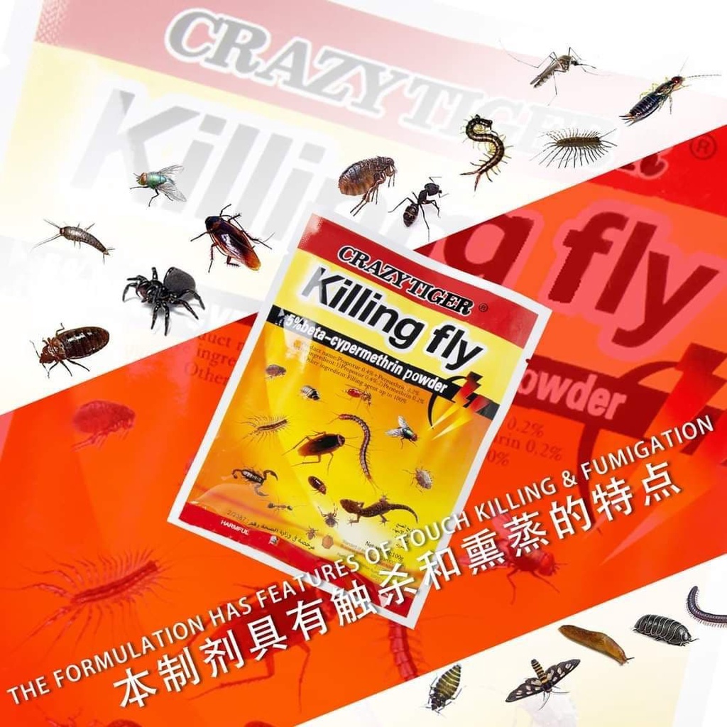 [READY STOCK] Crazy Tiger Insecticide Powder Killing Fly 百虫粉杀虫粉 ...