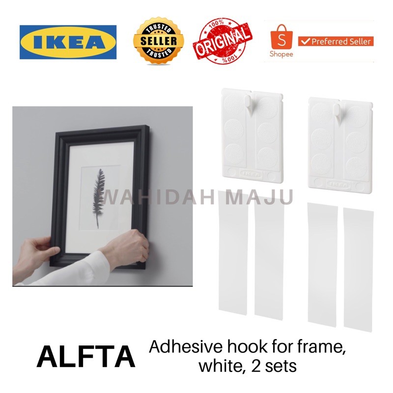 IKEA ALFTA adhesive hook for frame penyangkut bingkai gambar | Shopee ...