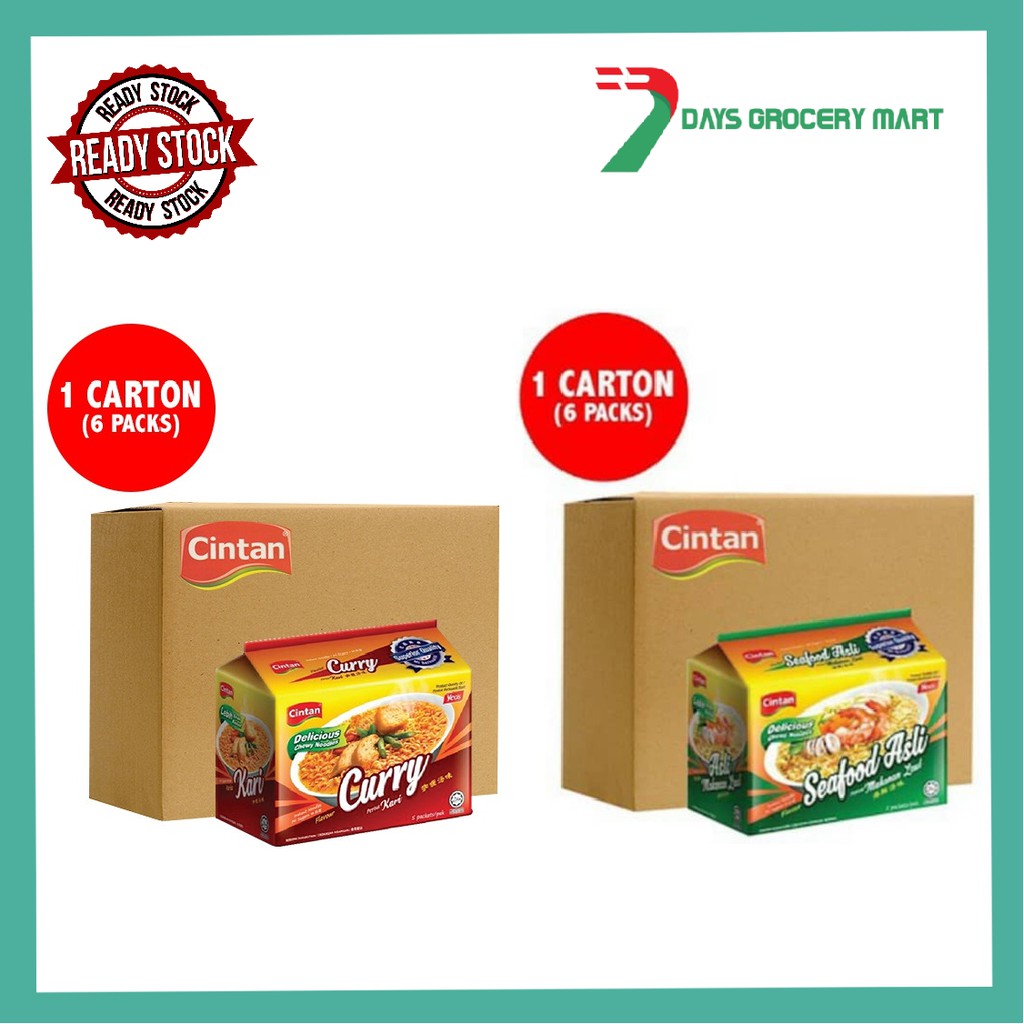 Cintan| Perisa Kari/Seafood | Instant Noodles 6 X 5 x 75g (1 Carton ...