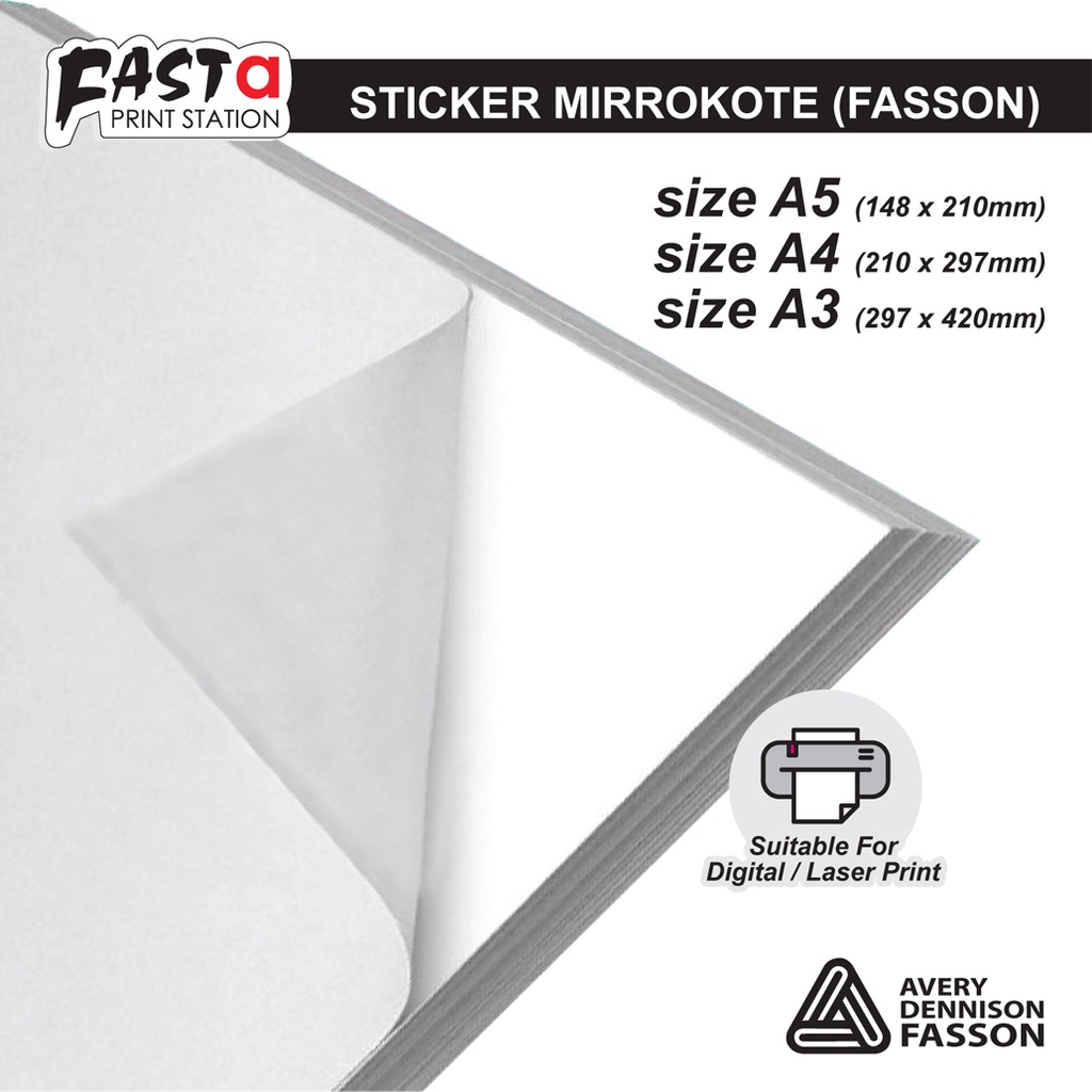 Sticker Fasson Mirrorkote Glossy Sticker Label Sticker Glossy Sticker ...