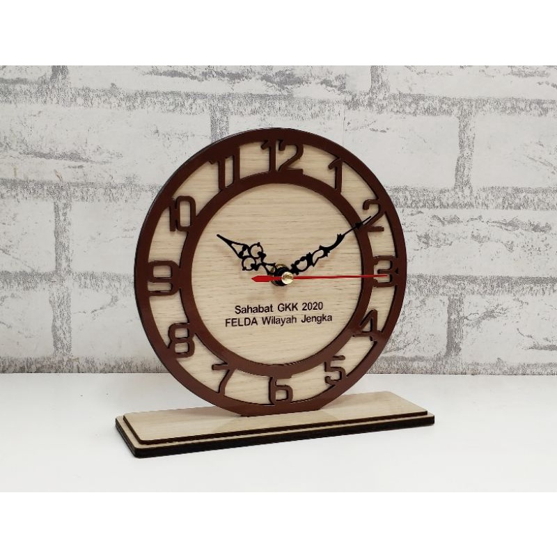 Jam Meja Kayu JAM LASER Jam Stand Table Clock Desk Clock Stand Clock ...