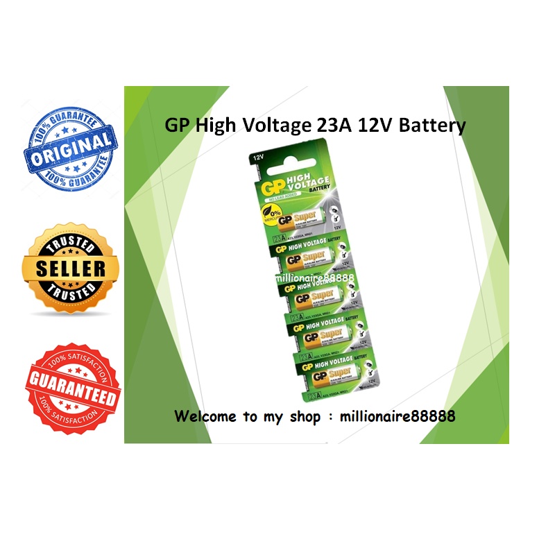 Original 12V 23A GP Remote Control Alkaline Battery for Auto Gate ...