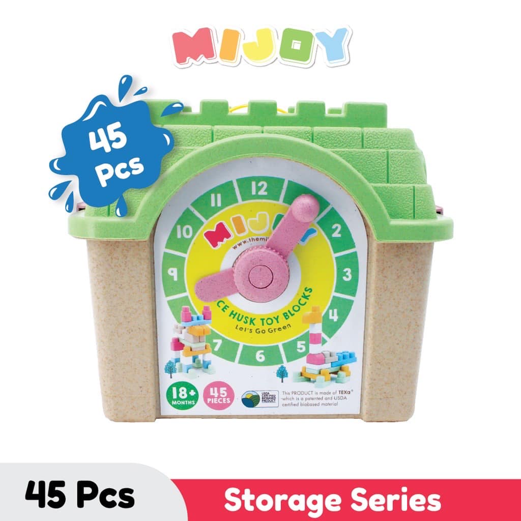 Mijoy Rice Husk Storage Box with Toy Blocks (45 Pcs) | Shopee Malaysia