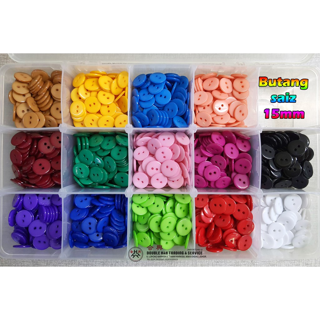 10Pcs Butang 2 Lubang 15mm | Shopee Malaysia