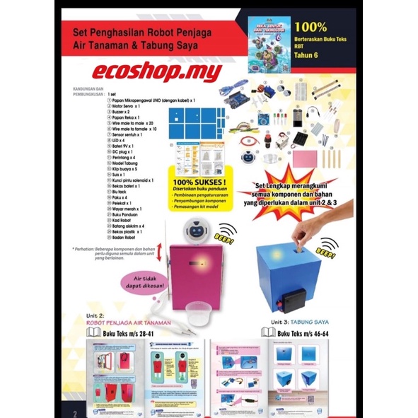 Projek RBT Tahun 6 - Set Penghasilan Robot Penjaga Air Tanaman & Tabung ...