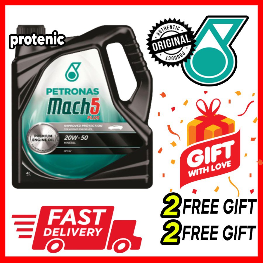 🔥100% GENUINE🔥Petronas Mach 5 Plus 20W50 4L Engine Motor Oil Fluid for ...