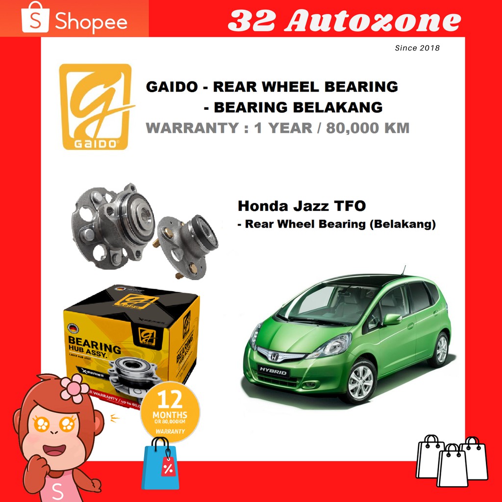 Gaido X-Series Rear Wheel Bearing Hub Belakang - Honda Jazz TFO - 1 ...
