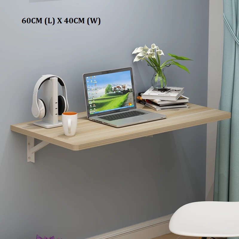 Wall Mounted Foldable Table with Bracket (60cm/80cm x 40cm) | Shopee ...