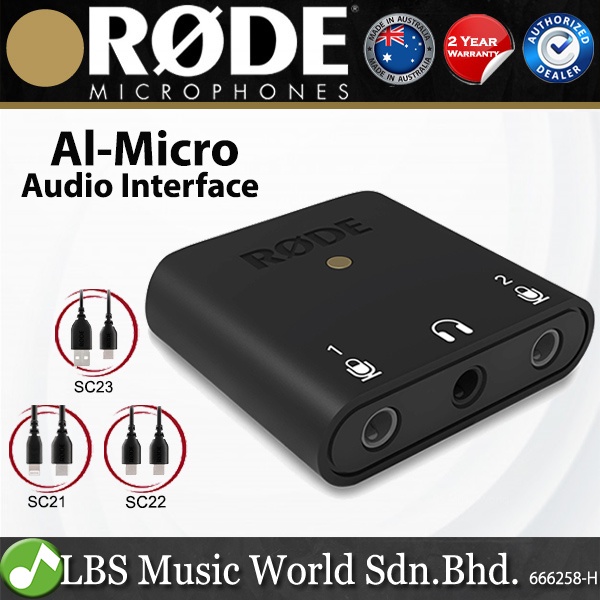Rode AI-Micro Ultra Compact Dual Channel Audio Interface for Microphone ...