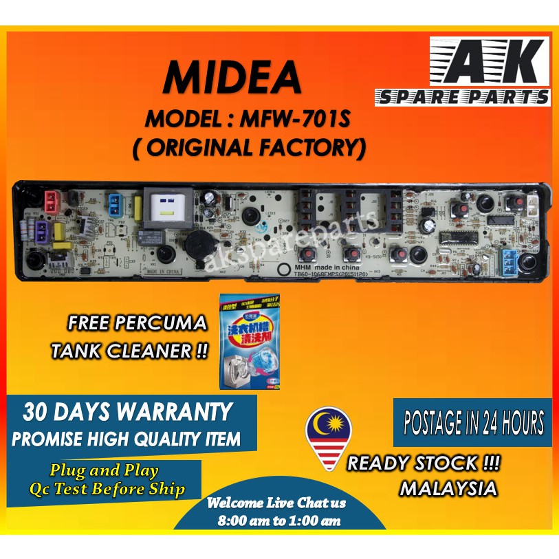 MIDEA Washing Machine PCB BOARD SPARE PARATS MFW-701S | Shopee Malaysia