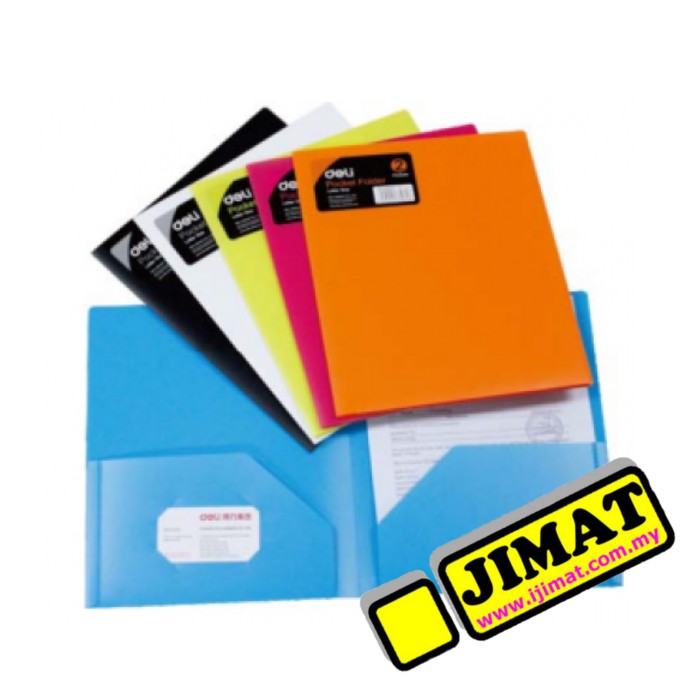 Deli 38120 W38120 Pocket Folder / Pocket Document Holder A4 SIZE (2 ...