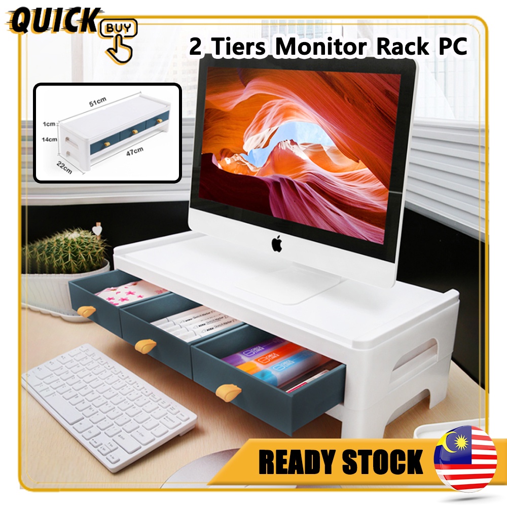 QuickBuy ZG101 Multifunctional Desktop Organizer Computer Monitor Riser ...