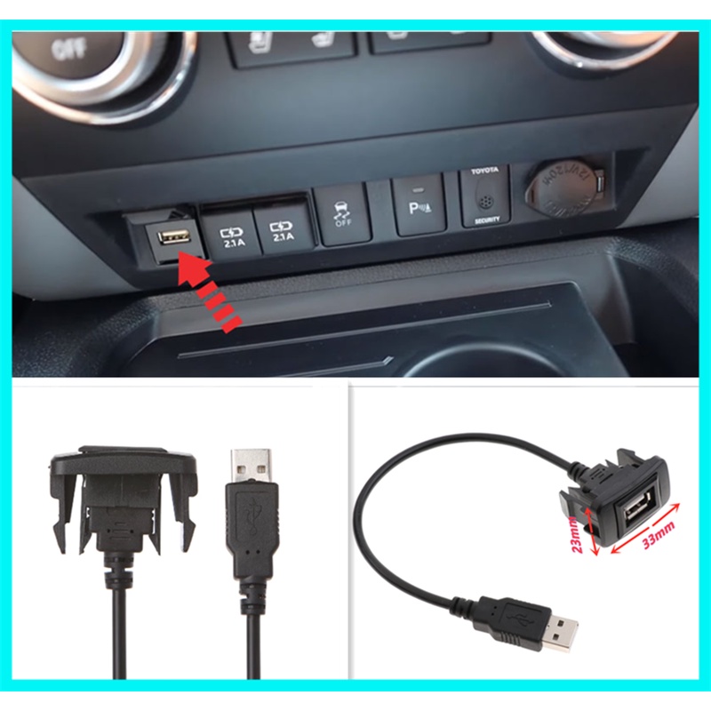 Toyota / Perodua 23mm X 33mm Single Port USB Panel Flush Mount ...