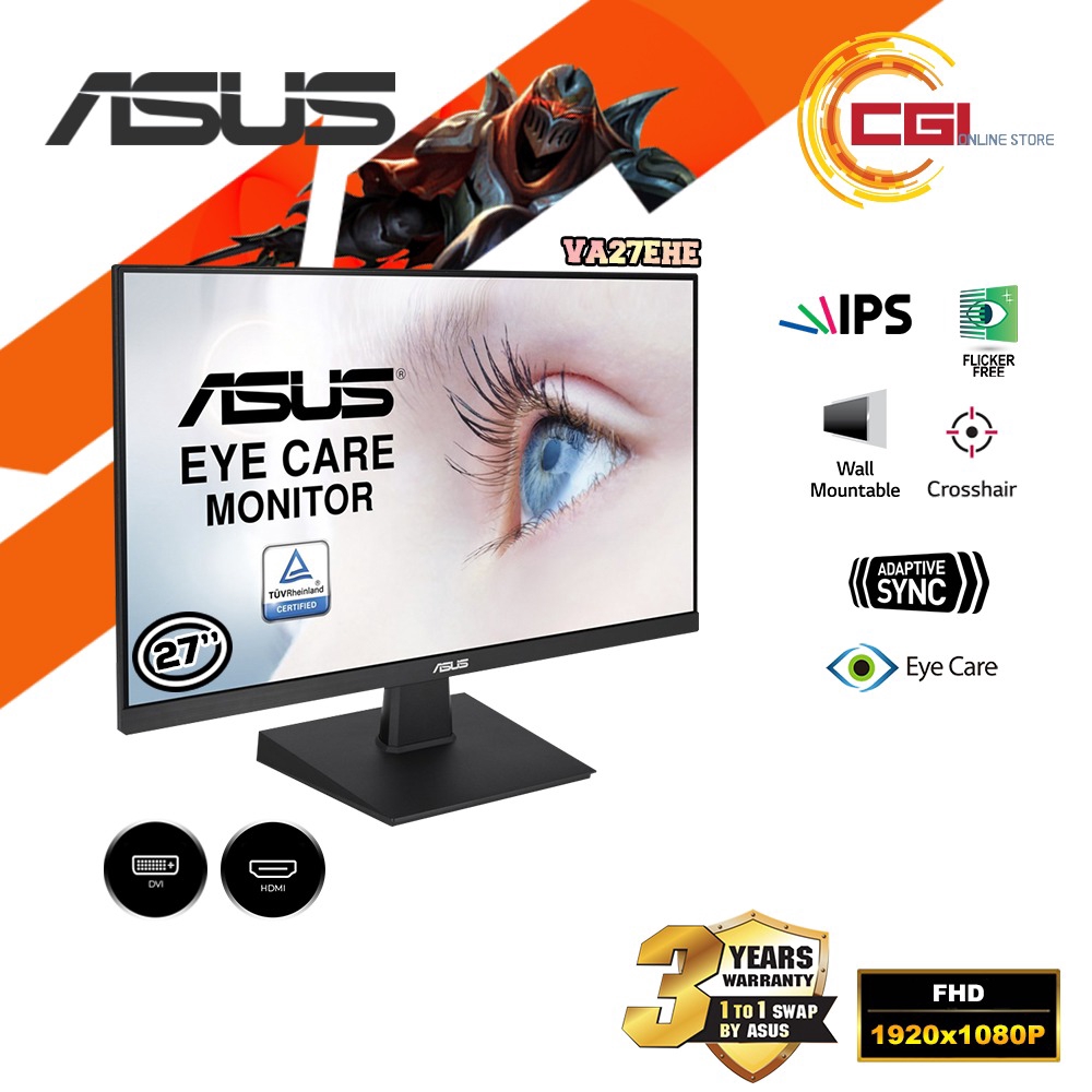 Asus 27" VA27EHE FHD 75Hz Eye Care IPS LED Monitor | Shopee Malaysia