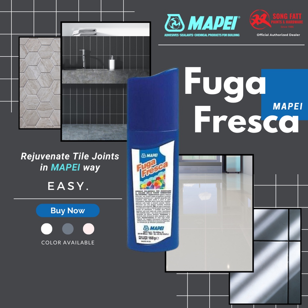 Mapei FUGA FRESCA (WHITE 100/CEMENT GREY 113/JASMINE 130) 160g water ...