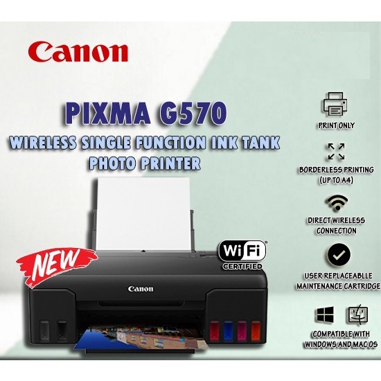 CANON G570 WIRELESS SINGLE FUNCTION PRINTER | Shopee Malaysia