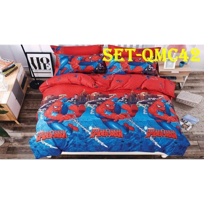 Spiderman 4in1 Queen size Fitted Bedsheet (no blanket) | Shopee Malaysia