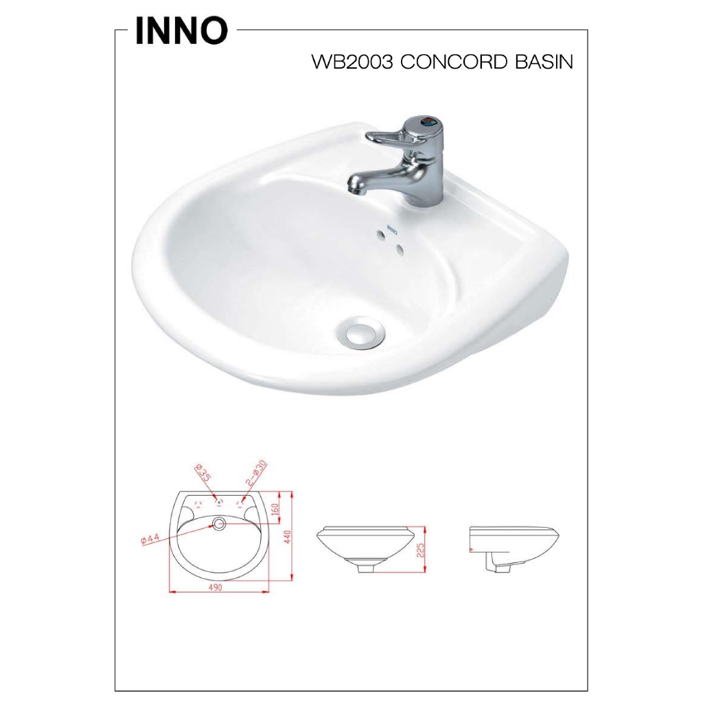 INNO CONCORD WALL HUNG WASH BASIN (WHITE) | Shopee Malaysia