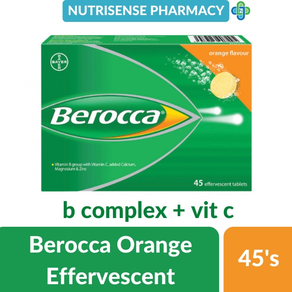 BEROCCA VITAMIN B+C ORANGE EFFERVESCENT TABLET 45s | Shopee Malaysia