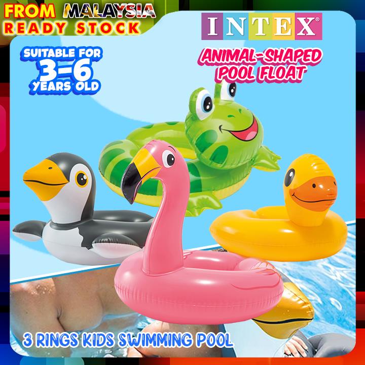 INTEX 59220 Animal Split Rings Inflatable Float Swimming Ring Floaties ...