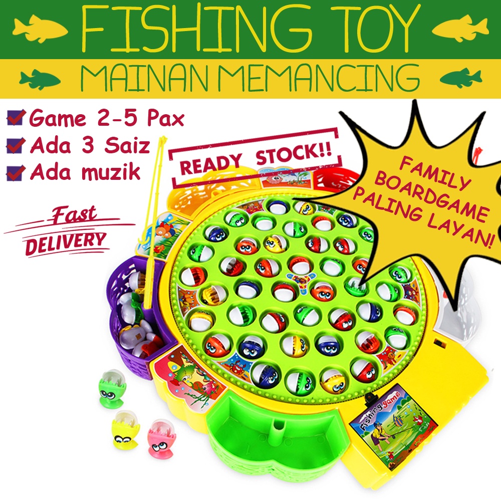Fishing Toys For Kids Set Mainan Mancing Ikan Budak Family Game Board ...