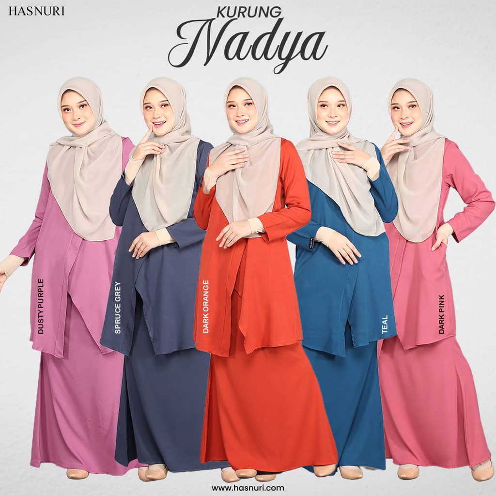 Kurung Nadya By Hasnuri Kurung Moden Kain Potongan Duyung Shopee Malaysia