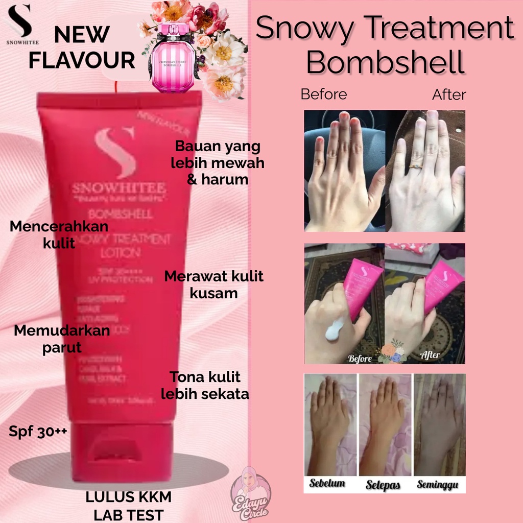Snowy Treatment Lotion Bombshell Snowhitee + FREE GIFT | Shopee Malaysia