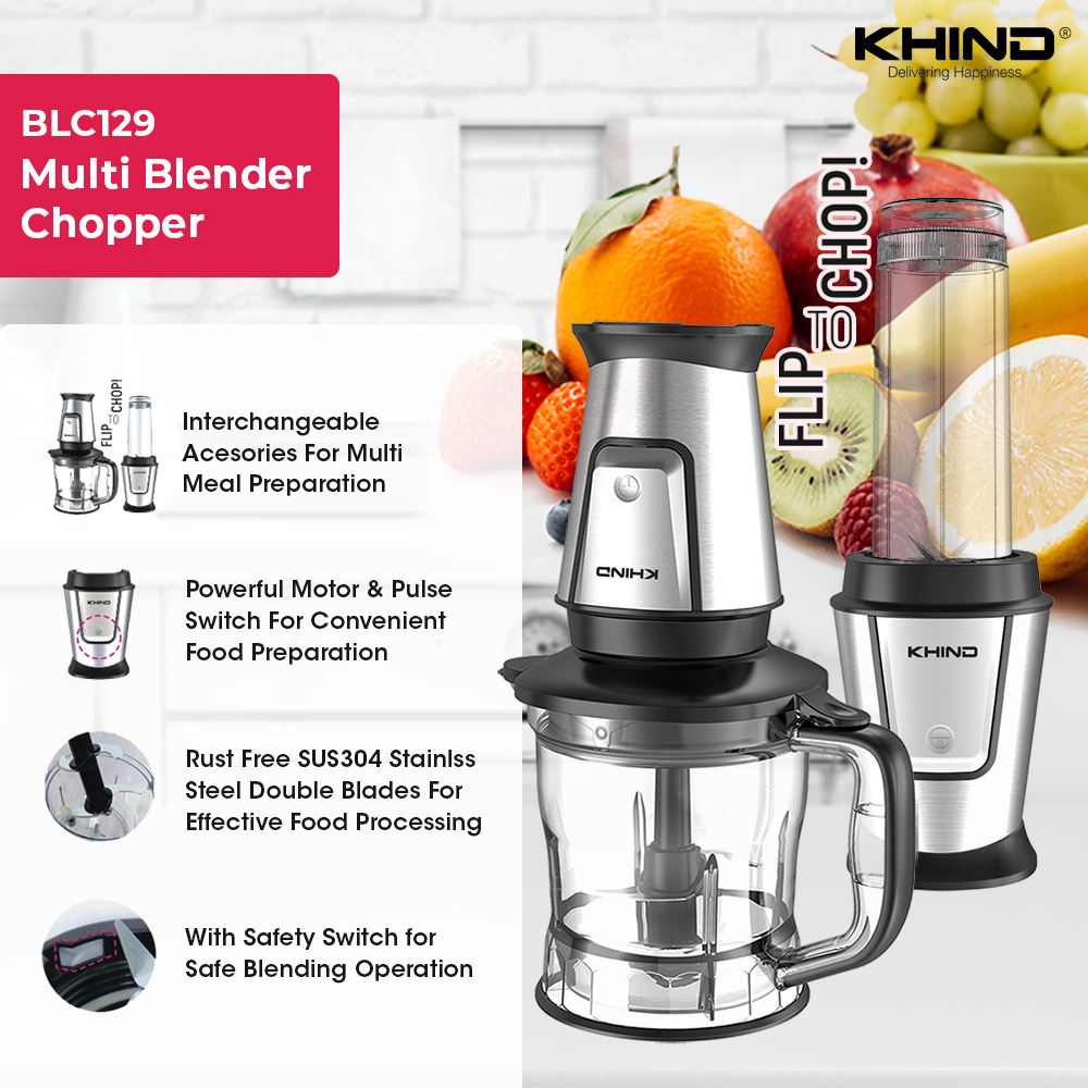 ORIGINAL KHIND MULTI BLENDER CHOPPER BLC 129 MINI CHOPPER MACHINE ...