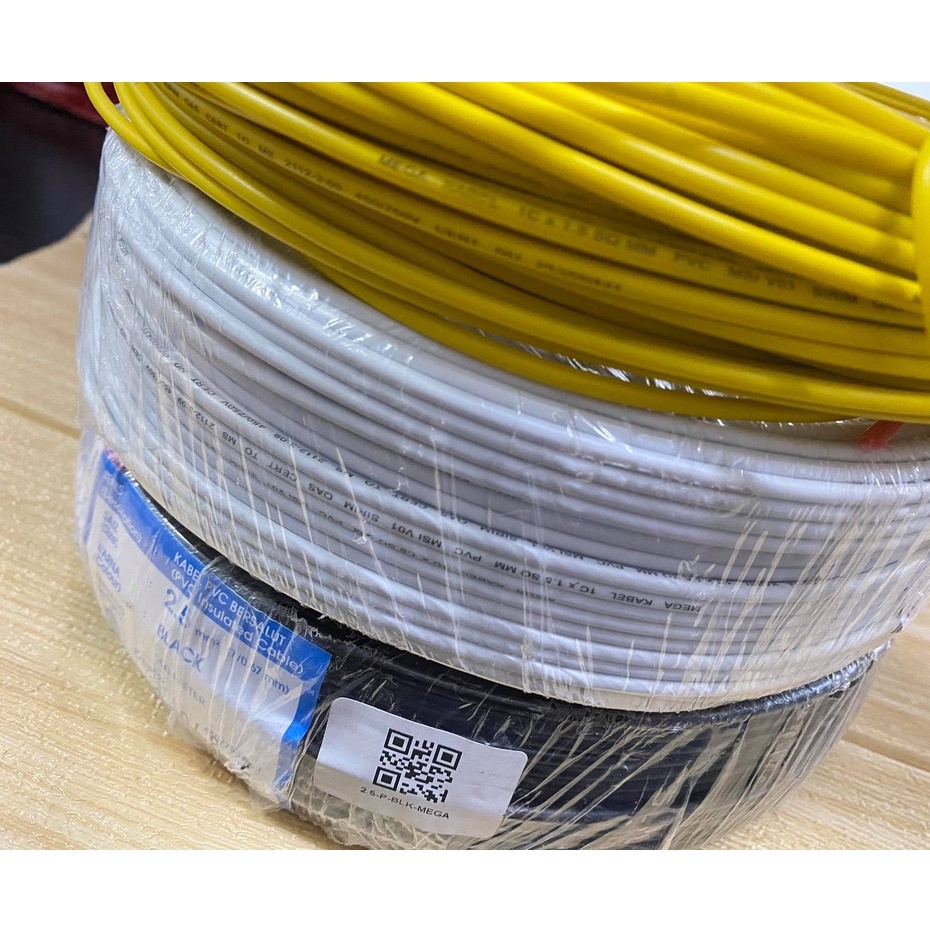 MEGA CABLE MEGA WAYAR 20METER, KABEL MEGA 2.5MM 1.5MM 4MM [DIBUAT DI ...