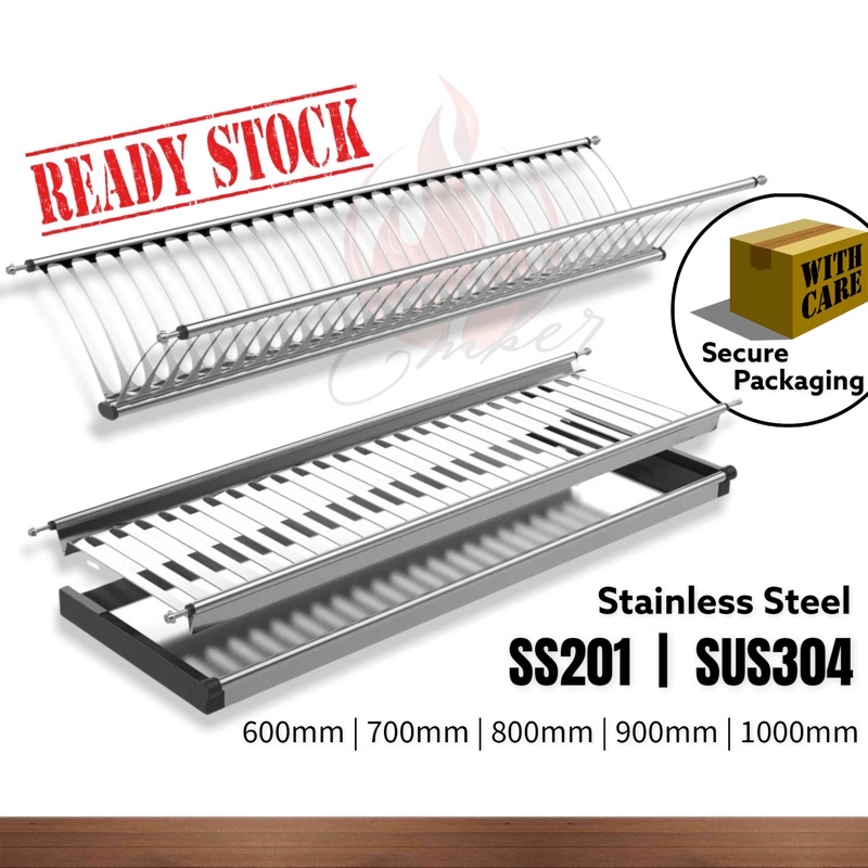 Luxury Stainless Steel SS201 SUS304 Kitchen Cabinet Dish Rack Dapur ...