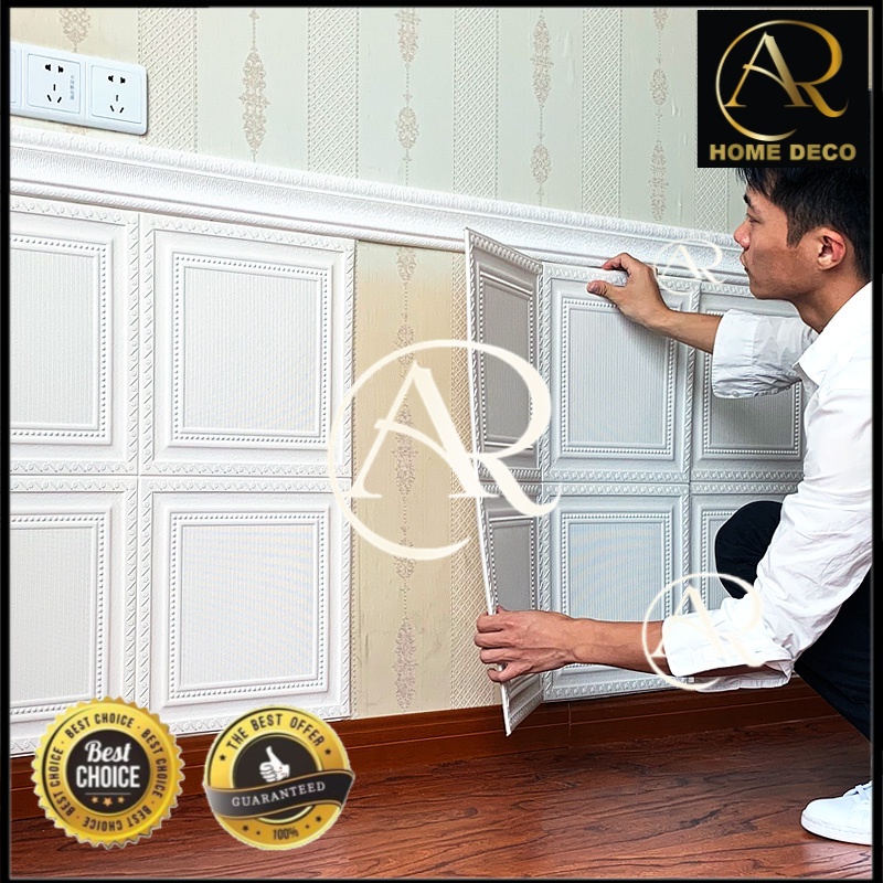 [70X70CM] TEBAL VINTAGE DIY 3D Wallpaper PE Foam Sticker Waterproof ...