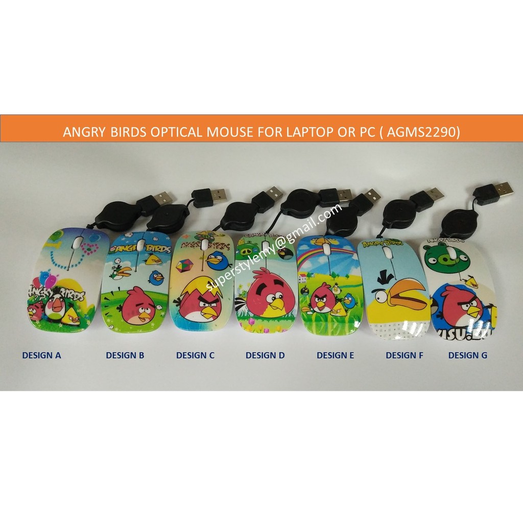 ANGRY BIRDS OPTICAL MOUSE FOR LAPTOP OR PC (AGMS2290) | Shopee Malaysia