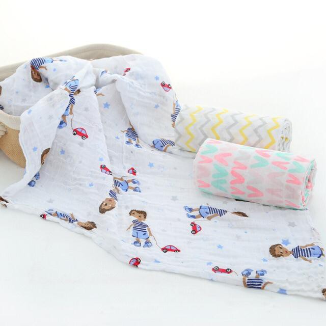 120*110cm Kain Bedung Lampin Bayi Saiz Besar Newborn Baby Swaddle ...