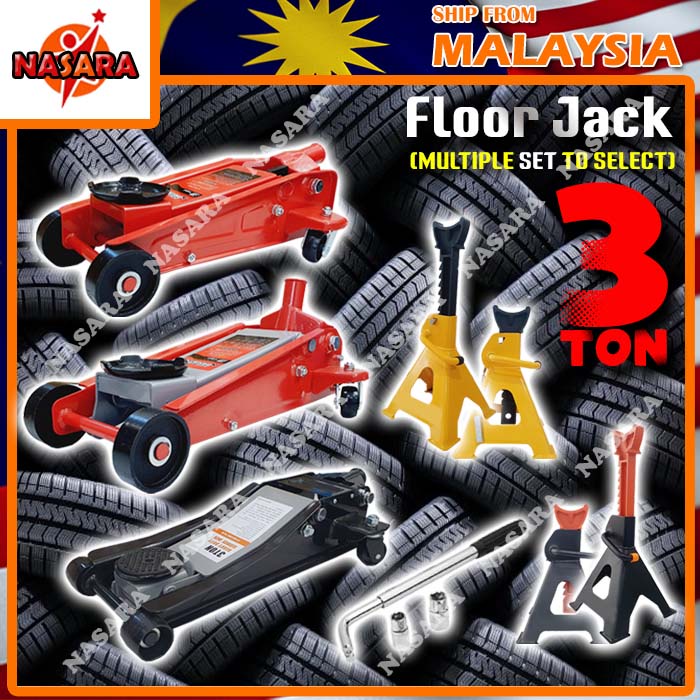 NASARA ~ 3 TON HYDRAULIC HEAVY DUTY JACK FLOOR WORKSHOP LIFTING CAR ...