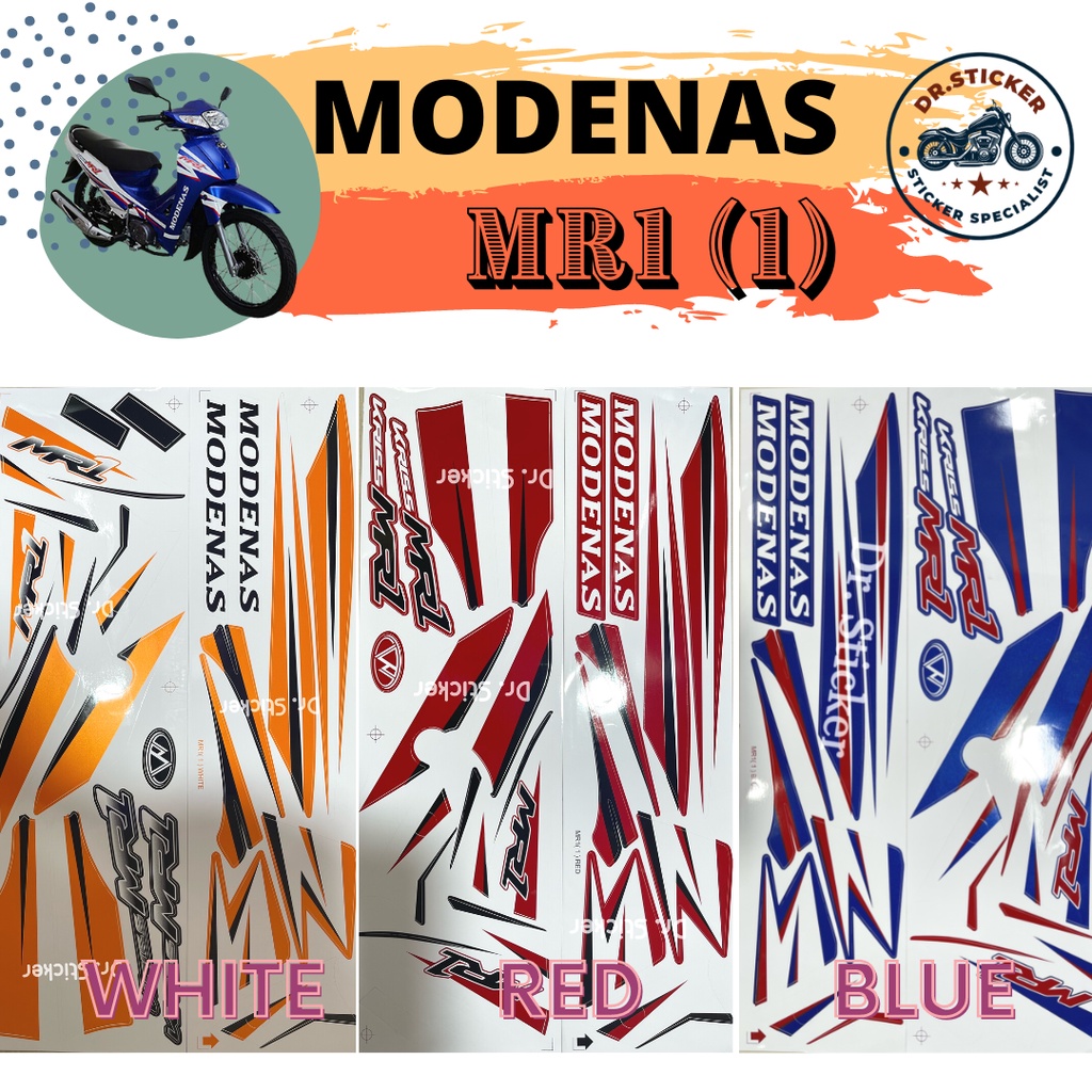 MR 1 Stripe Stiker Sticker MODENAS KRISS MR1 (1) BODY COVERSET COVER ...