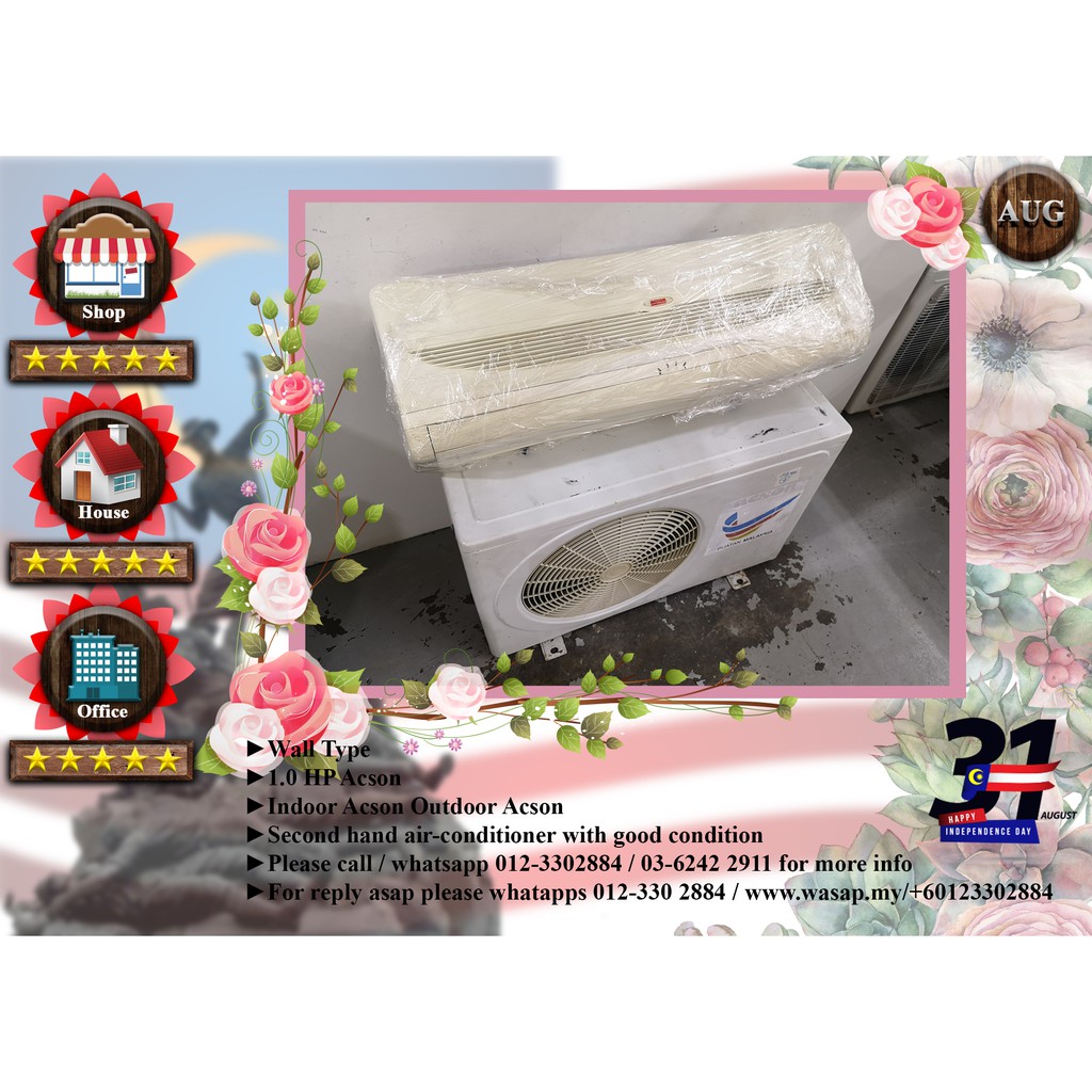 Acson 1HP Wall Type Second Hand Aircond | Shopee Malaysia