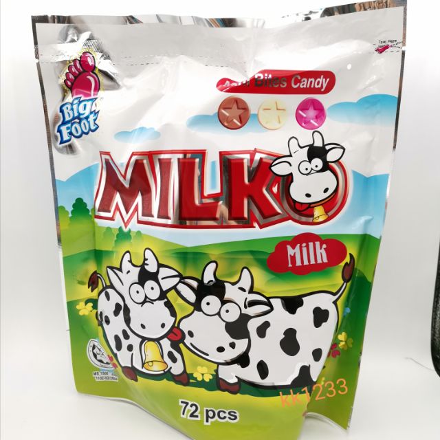 Milko Milk Mini Bite Tablet Candy 72pcs Big Foot | Shopee Malaysia