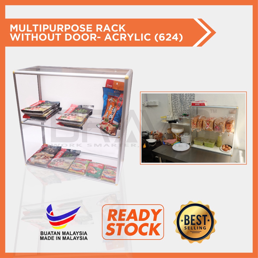 Acrylic Food Display Rack Rak Pamer Makanan Food Display Case Makanan ...