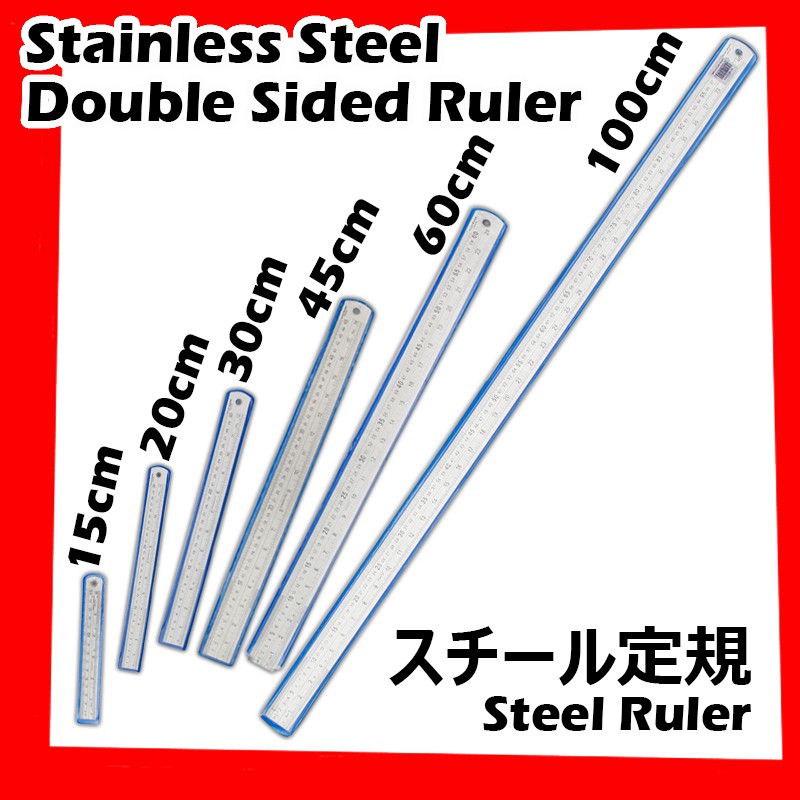 100cm 1m Stainless Steel Double Sided Ruler 100cm 1meter | Shopee Malaysia