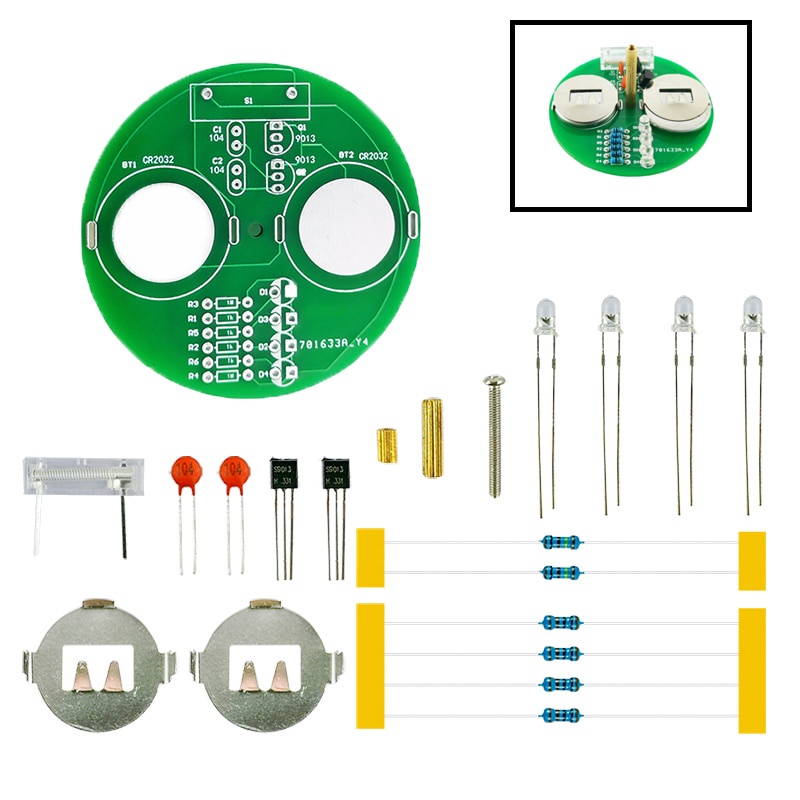 Diy Electronic Kit LED Gyro DIY Welding Kit Rotating Lantern Inline ...