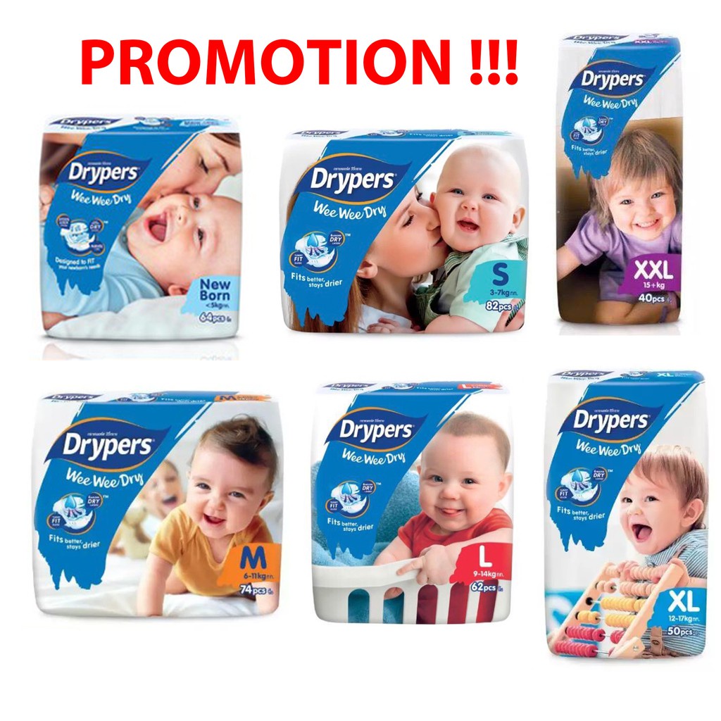 NEW DRYPERS WEE WEE DRY JUMBO BUNDLE PACK NEWBORN/S/M/L,XL&XXL -3PACKS ...