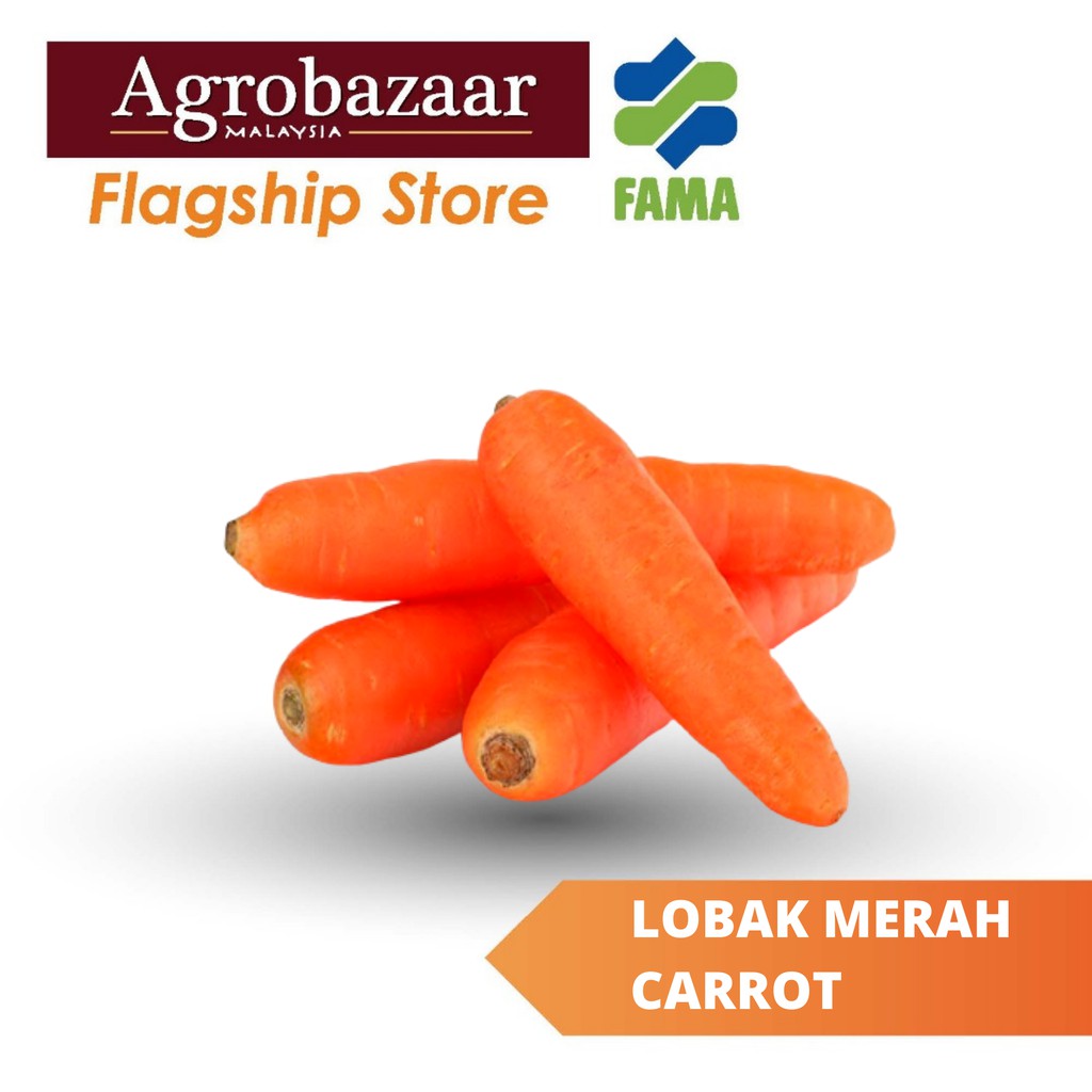 Lobak Merah Segar | Fresh Carrot - 1 Pack (570 Gram - 600 Gram ...