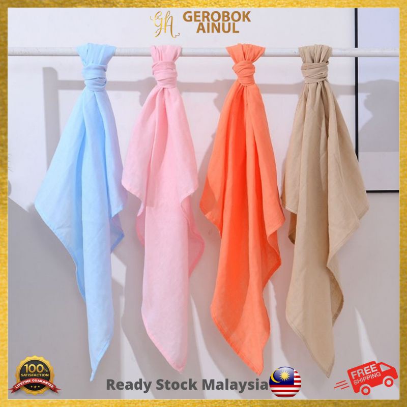 Kain Lampin Bayi Berwarna Kosong Plain Color Baby Muslin Swaddle ...