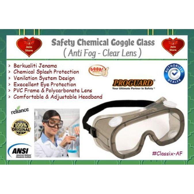 Proguard Chemical Goggles - Classix-AF / Safety Goggles / Kacamata ...